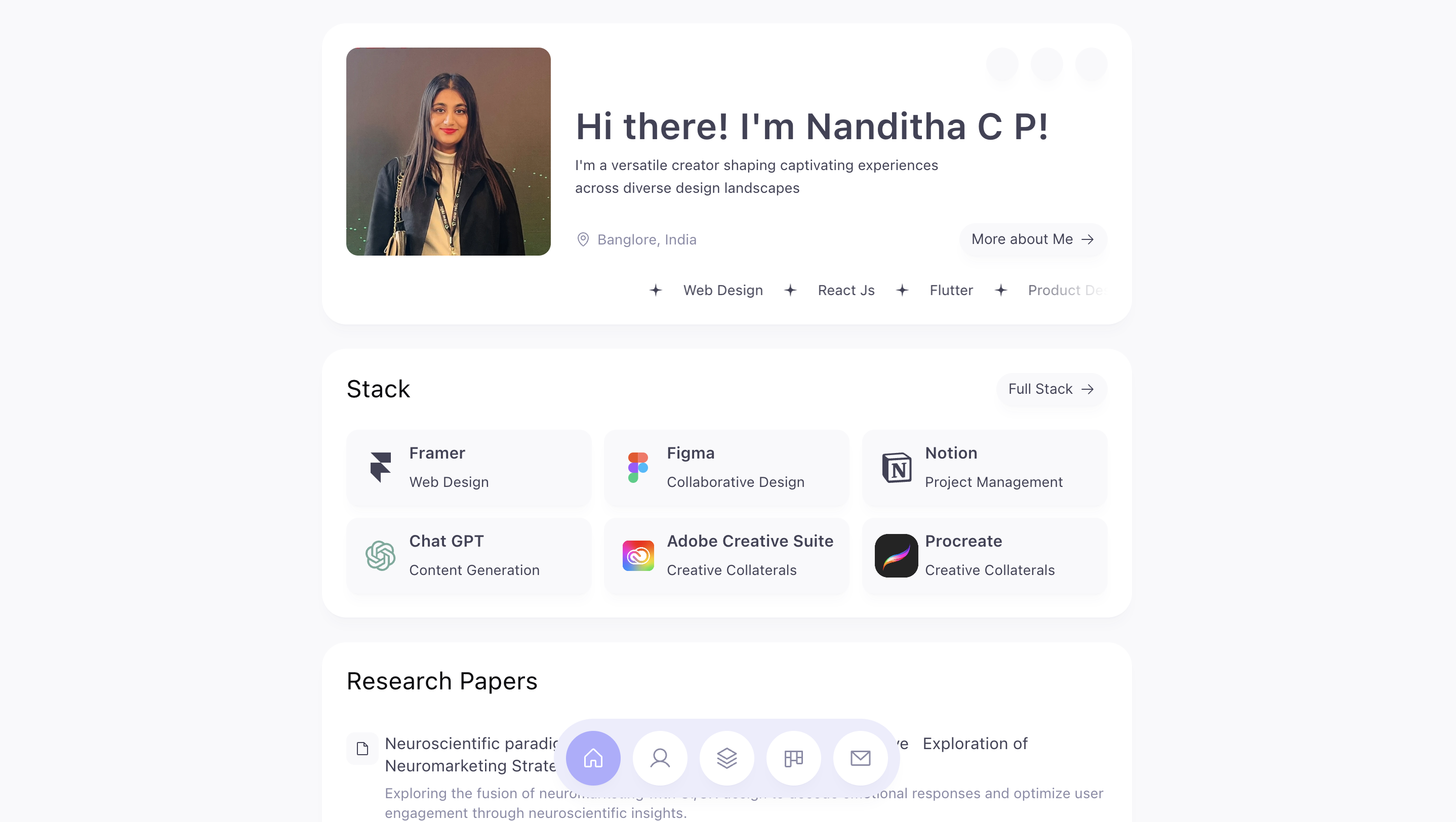 Nanditha C P - Wall of Portfolios